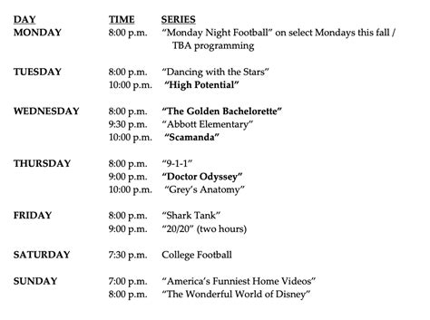 ABC Unveils 2024 2025 Fall Primetime Schedule Watch Teasers For New Shows