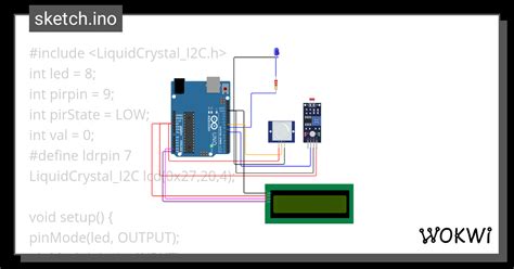 Lampu Otomatis Dengan Sensor Cahaya Dan Gerak Wokwi ESP32 STM32 Arduino Simulator