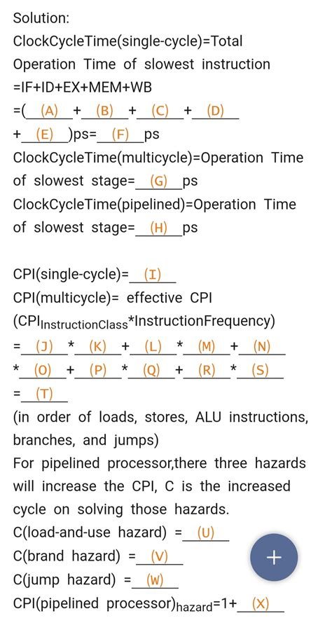 Solved Compare Performance For Singlecycle Multicycle And