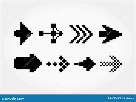 Arrow Collection Pixels Vector Illustration Of 8 Bit Games Stock
