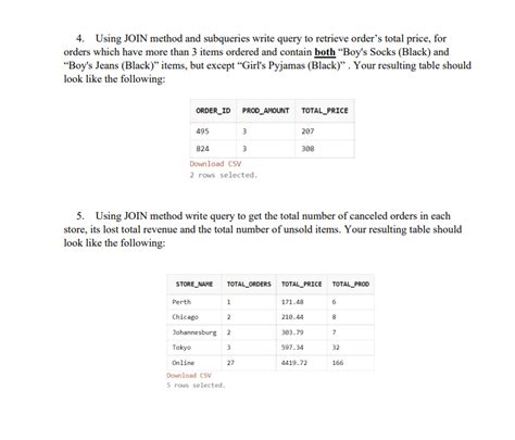 solved co4 using join method and subqueries write query to