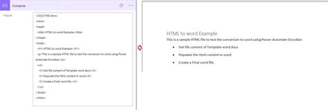 how to create a word document from html using power automate spguides