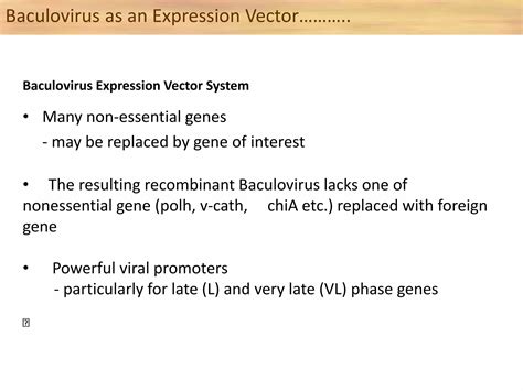 Baculovirus Expression Vector System Pptx