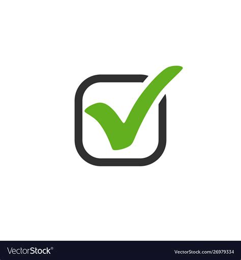 Check Mark Icon Green In Square Royalty Free Vector Image