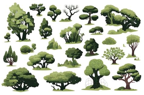 Set Of Trees Generative Ai Premium Ai Generated Image