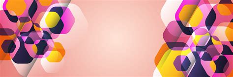 둥근 육각형 추상 분홍색 다채로운 복고풍 와이드 배너 디자인 배경 0명에 대한 스톡 벡터 아트 및 기타 이미지 0명 3차원 형태 개념 Istock