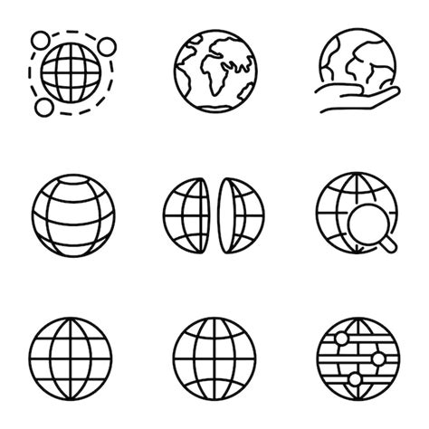 Premium Vector Simple Set Of Globe Related Outline Icons