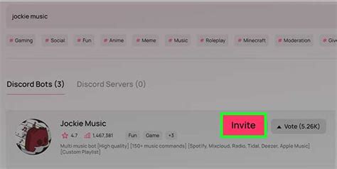 Jockie Music Bot How To Add To Discord With Commands