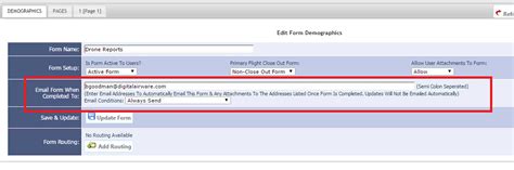 form automatic email notifications digital airware