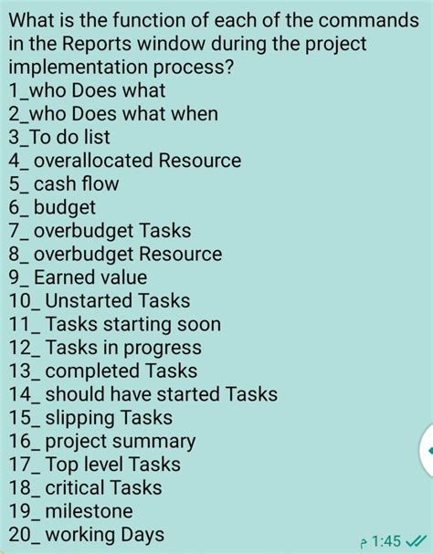 Solved What Is The Function Of Each Of The Commands In The