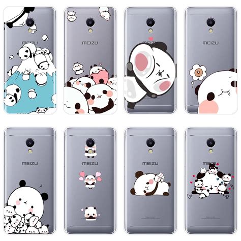 Meizu 귀여운 팬더 재미있는 카와이 간단한 전화 케이스 M6 M5 M3 M2 노트 뒷면 커버 M2 M3 M3s M5 M5c M5s M6 M6s M6t전화 범퍼
