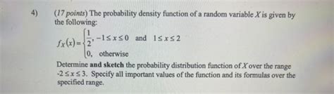 Solved Points The Probability Density Function Of A Chegg