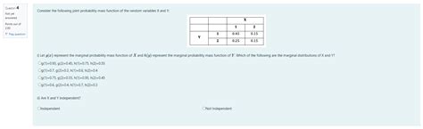 Solved Consider The Following Joint Probability Mass Chegg