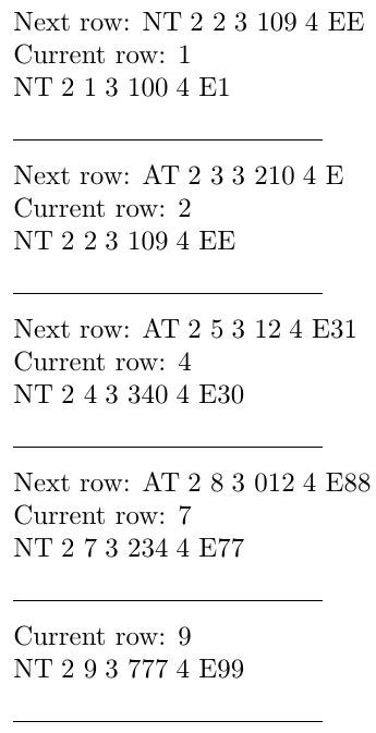 How Display Next Row Before Current Row When Use Datatool Tex