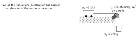 Solved 6 Find The Translational Acceleration And Angular