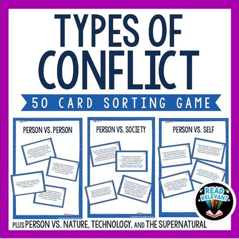 Types Of Conflict Sort Activity 50 Card Sorting Game Types Of