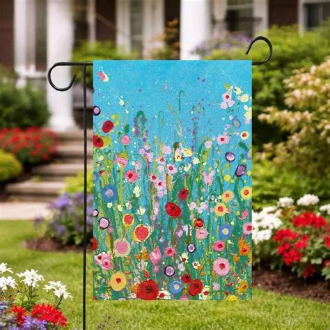 Colorful Floral Garden Flag Double Sided Spring Welcome Flower Yard