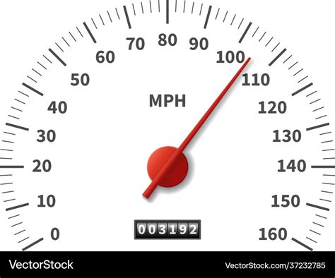 Speedometer Realistic Odometer Interface Speed Vector Image