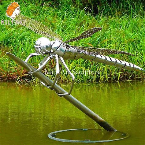 Beautiful Large Metal Dragonfly Sculpture Outdoor Decor For Sale Mlss
