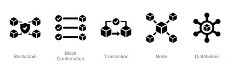 Premium Vector A Set Of 5 Blockchain Icons As Blockchain Block