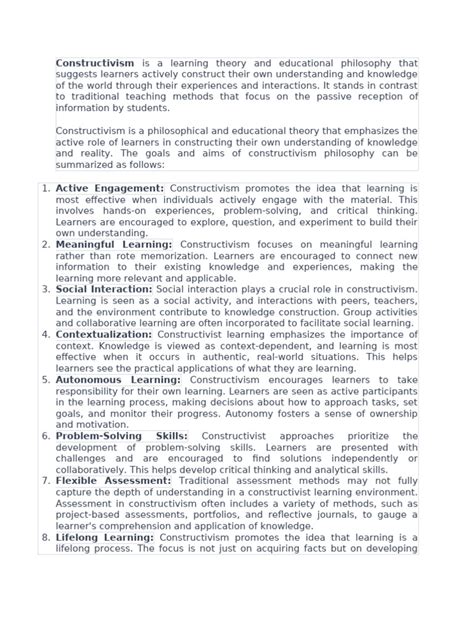 Constructivism Philosophy Pdf Constructivism Philosophy Of Education Learning