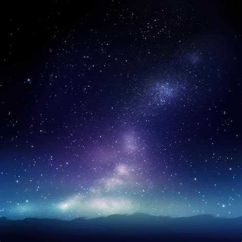 보라색과 파란색 배경의 별이 빛나는 밤하늘 프리미엄 사진