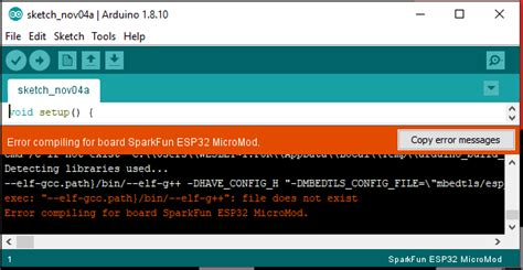 Sparkfun Esp32 Micromod Elf Gccpath Bin Elf G File Does Not