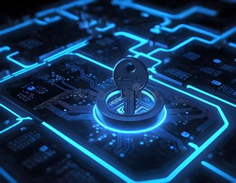 Glowing Blue Digital Key On Circuit Board Importance Of Cybersecurity