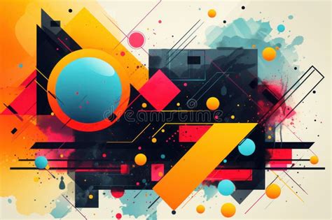 Dynamic Background Geometry Contrasting Play Of Colors Stock Illustration Illustration Of