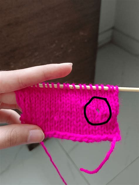 why is there a random hole in my swatch gauge what have done wrong