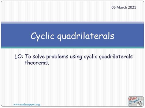 Maths Igcse E5 7 4 Circle Theorems Cyclic Quadrilaterals