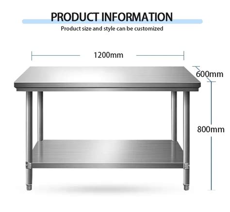 Warehouse Prep Table Stainless Steel Worktable Working Table Kitchen