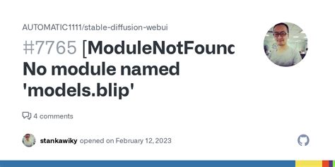 ModuleNotFoundError No Module Named Models Blip Issue AUTOMATIC Stable