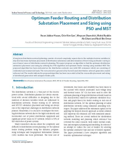 Optimum Feeder Routing And Distribution Substation Placement And Sizing