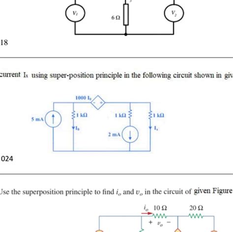 18 Current Ix Using Super Position Principle In The Following Circuit Sho