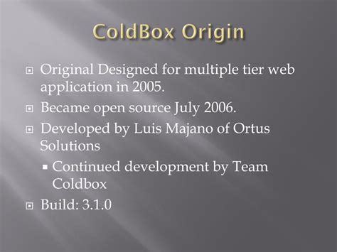 PPT Coldbox Platform PowerPoint Presentation Free Download ID