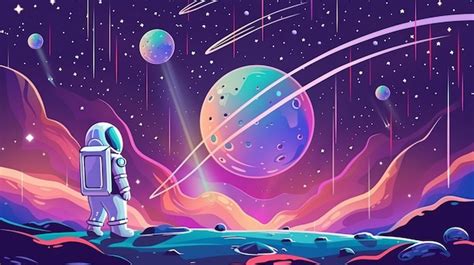 Premium Photo Future Galaxy Landscape Scene With Spaceship And