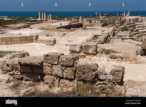 Israel The Ruins Of Caesarea Maritima In Caesarea National Park The