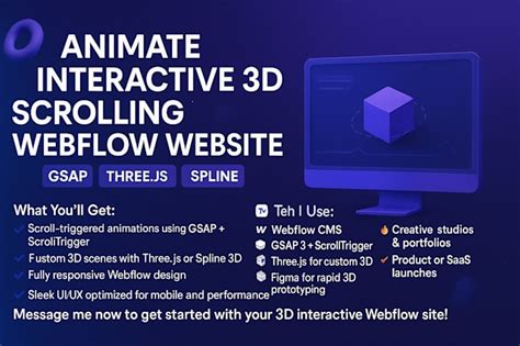 Animate Interactive 3d Scrolling Animated Webflow Website Threejs 3d