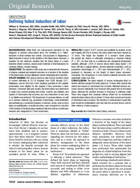 Pdf Defining Failed Induction Of Labor Jorge Tolosa