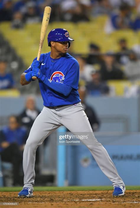 Sergio Alcantara Of The Chicago Cubs At Bat Against The Los Angeles Chicago Cubs Baseball