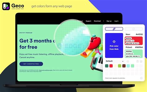 Edge 浏览器插件Color Picker Tool Geco 网页颜色选择器 支持RGBHEX格式 EDGE插件网