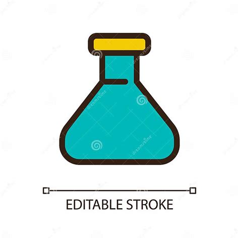 Erlenmeyer Flask Pixel Perfect Rgb Color Ui Icon Stock Vector Illustration Of Lineart Flask