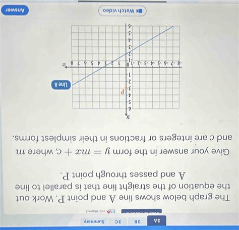 solved 3a 3 b 3 c summary not allowed the graph below shows line a and point p work out the e