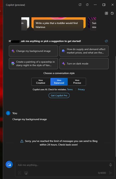 Copilot Pro Subscriber Youve Reached The Limit Of Messages You Can