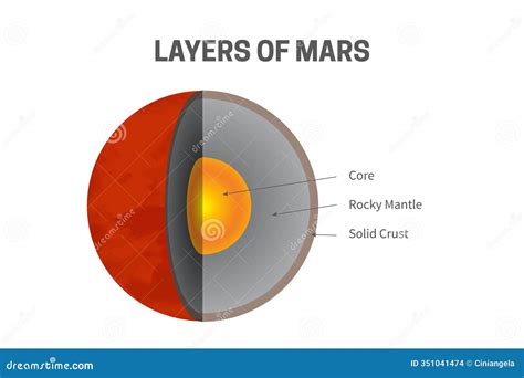 Mars Internal Structure Cross Section Of Planet Vector Illustration 187300420