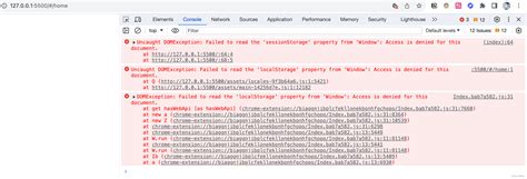 谷歌浏览器访问127001时报错 Failed To Read The ‘sessionstorage‘ Property From ‘window‘failed To Read