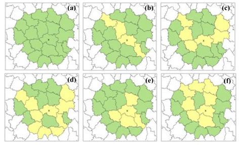 Illustration Of Five Cluster Candidate Areas In The Flexible Scan