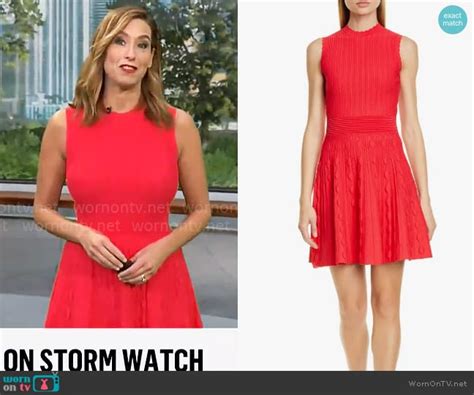 Wornontv Stephanie Abrahmss Red Sleeveless Knit Dress On Cbs Mornings