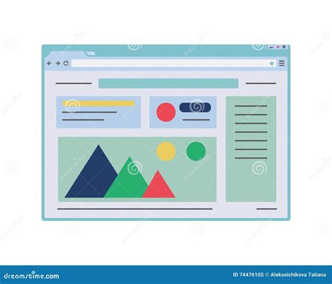 Flat Web Browser Window Mockup Website Page Template Stock Illustration Illustration Of Blog